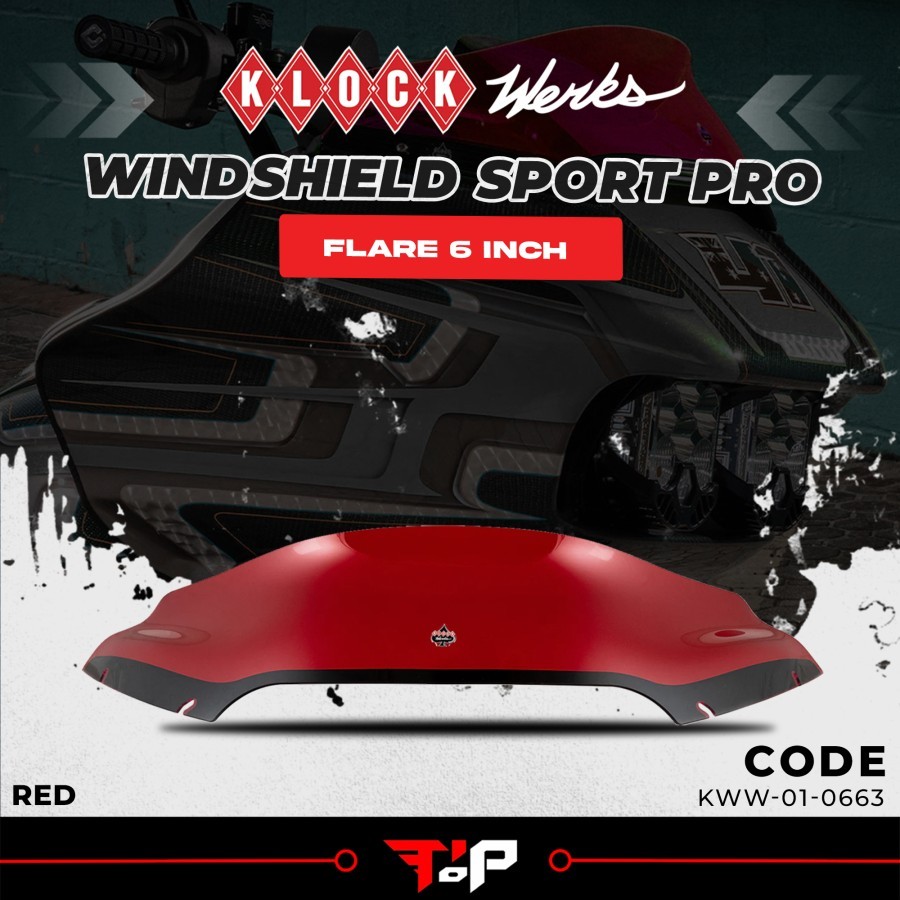 Jual HARLEY ROAD GLIDE KLOCK WERKS_WINDSHIELD KOLOR SPORT FLARE 6" (RED ...