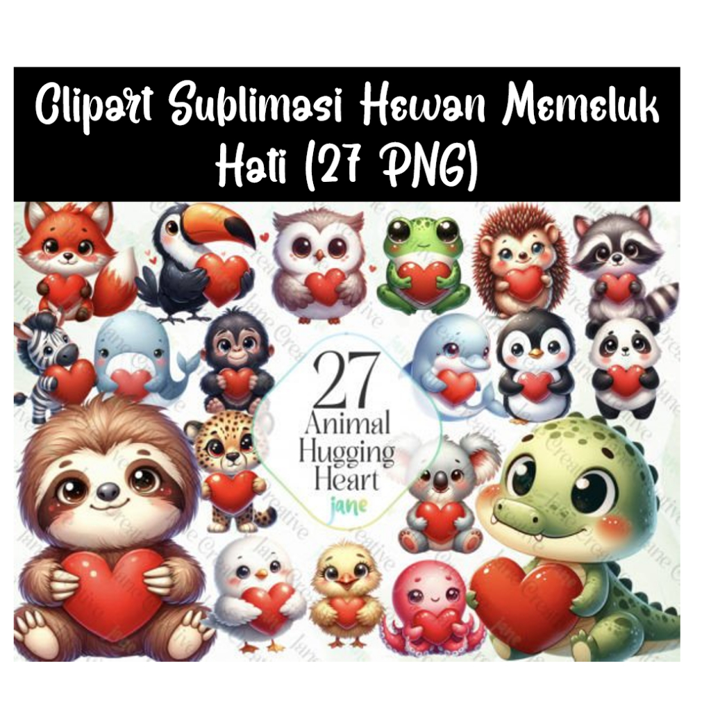 Jual Clipart Sublimasi Hewan Memeluk Hati (27 PNG) | Shopee Indonesia