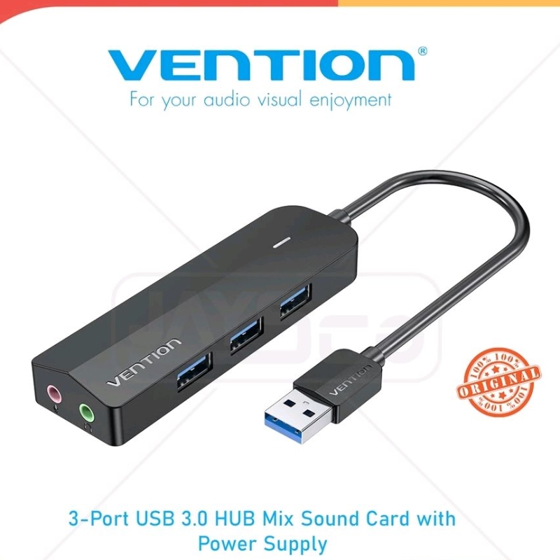 Jual Vention USB Hub 3.0 with 2in1 Sound card External Stereo Audio ...