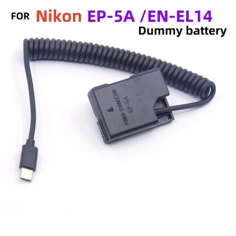 Jual EN-EL14 Dummy Battery EP-5A DC Coupler PD Type C Adapter Cable For ...