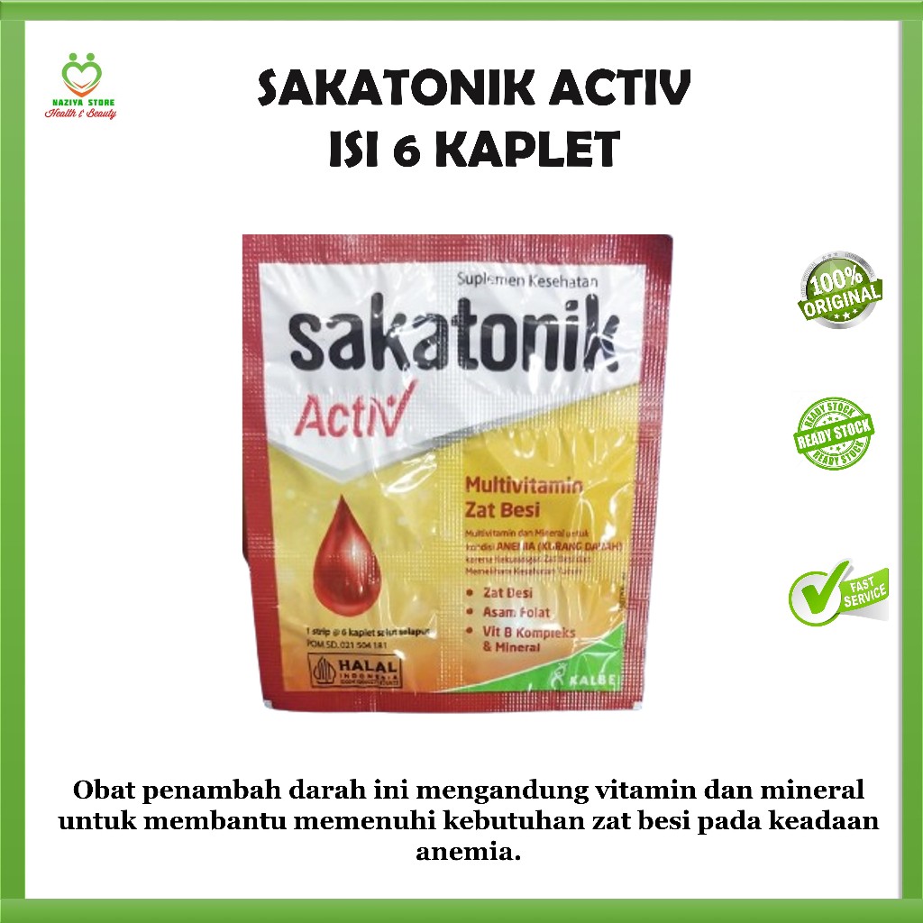 Jual SAKATONIK ACTIV LIVER 1 strip isi 6 kaplet Suplemen Penambah Darah ...