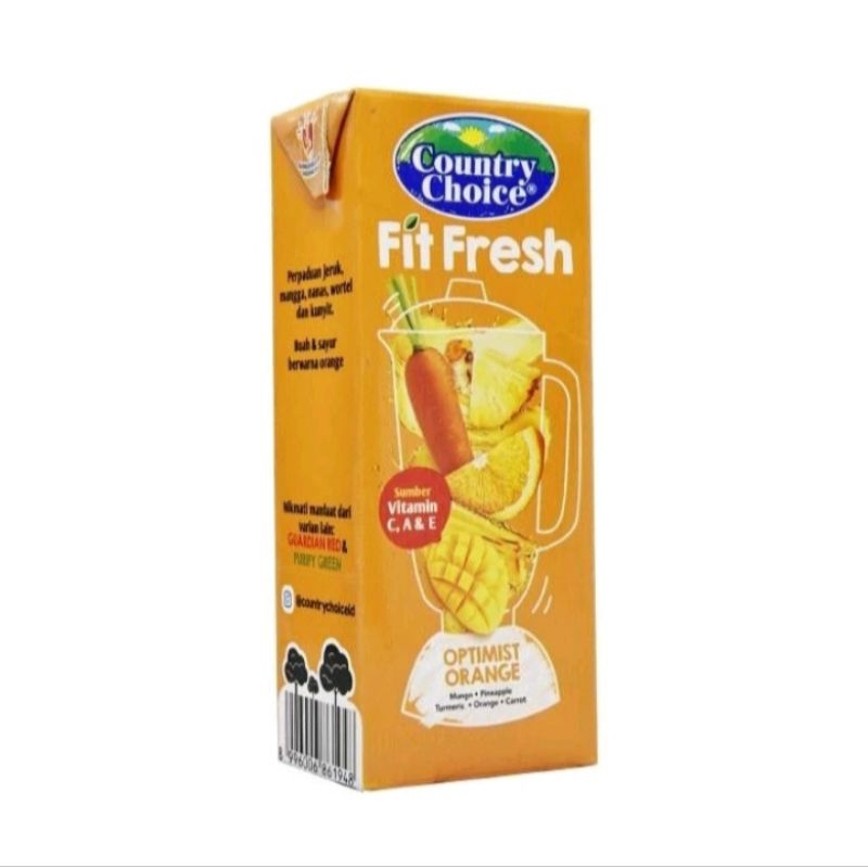 Jual Country Choice Fit Fresh Optimist Orange 250ml 1 Dus Isi 24 Pack ...