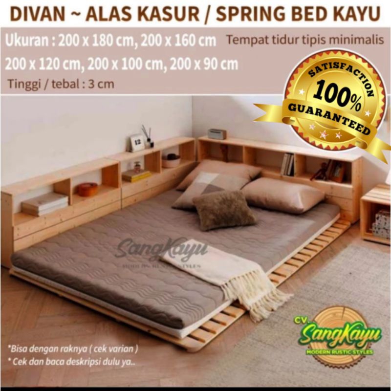 Jual Tempat tidur kayu DIVAN 200x160x3 cm Ranjang Alas kasur spring bed ...