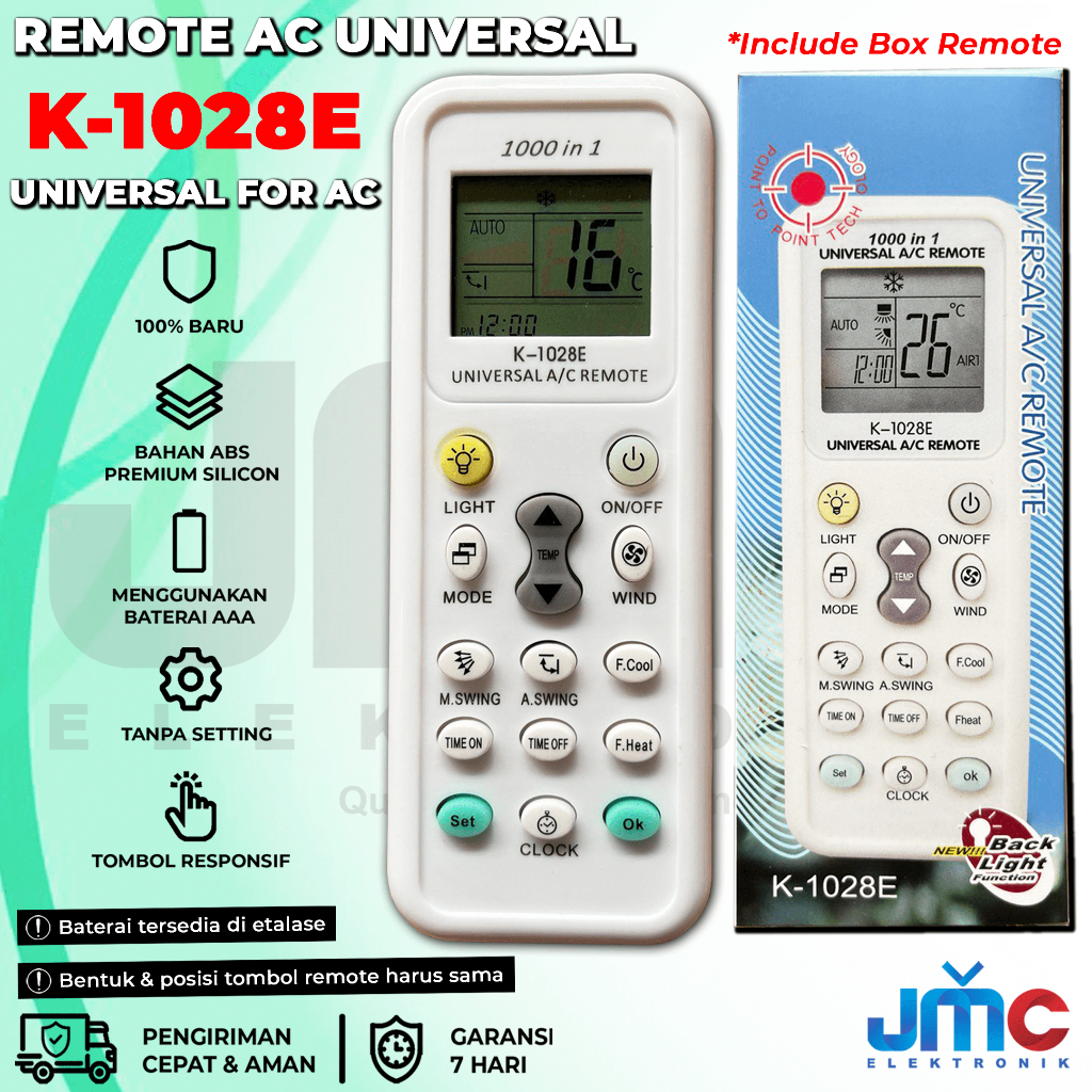 Jual Remote Remot AC UNIVERSAL SEMUA MERK AC / Remot AC Multi Universal ...