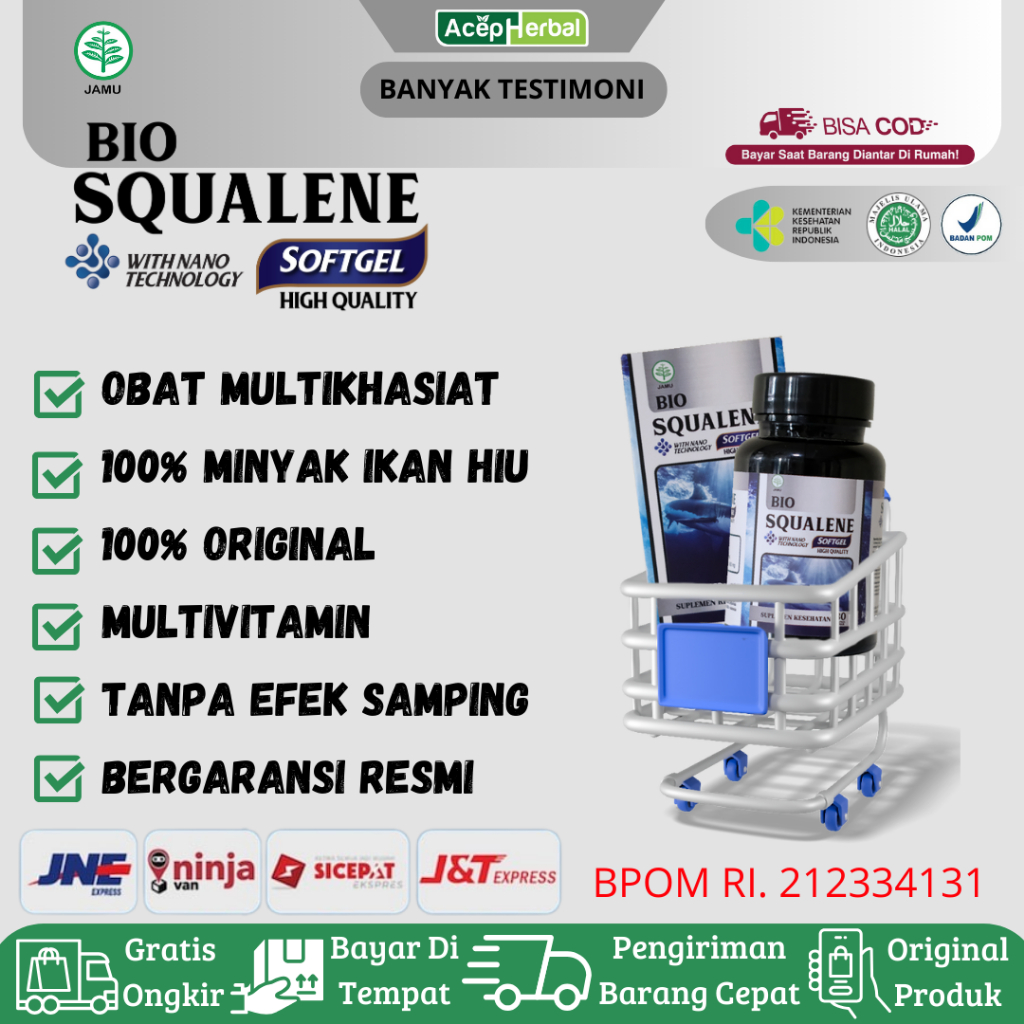 Jual Bio Squalene Softgel Minyak Hati Ikan Hiu Omega 3 6 9 Fish Oil ...