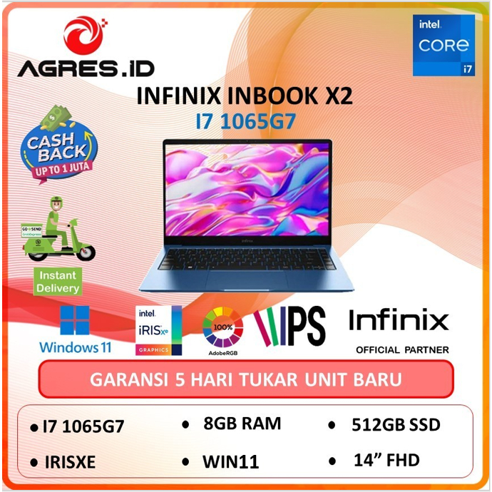 Jual Laptop Infinix X2 i7-1065G7 RAM 8GB 512GB SSD 14" FHD IPS W11 ...