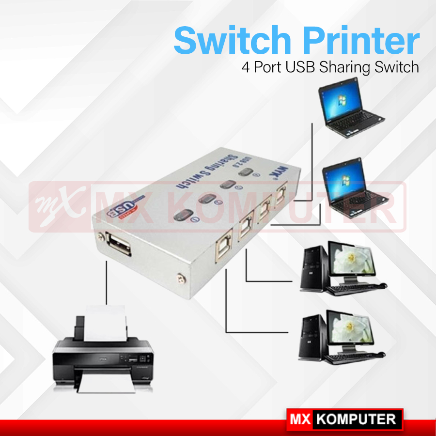 Jual Auto Switch Printer 4 Port USB Auto Sharing Switch Printer | Shopee Indonesia