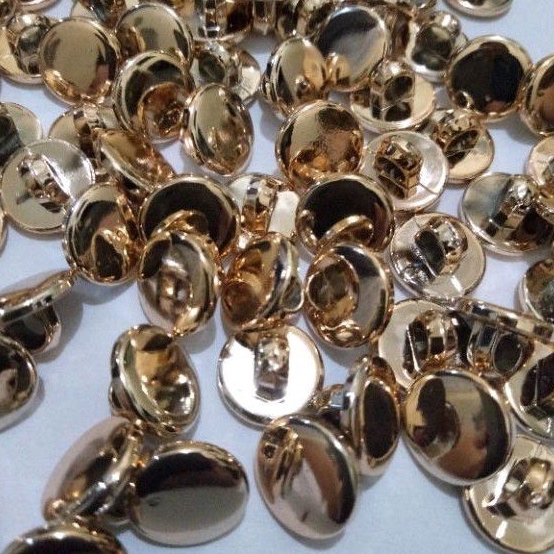 Jual COD PROMO Kancing Baju Jamur Emas Polos DATAR - Kancing Emas 11mm ...