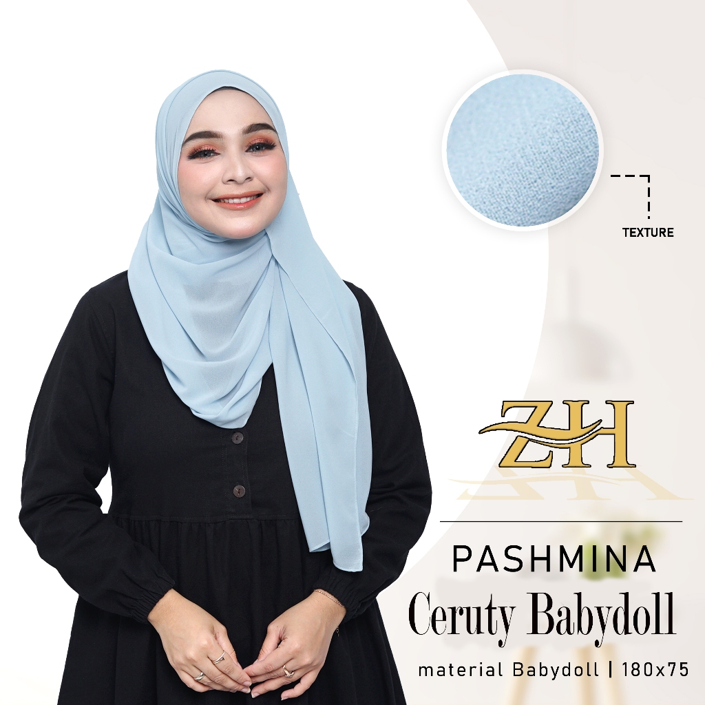 Jual Pashmina ceruty Babydoll Premimum hijab cantik babydoll polos Pashmina Heavy Chiffon ...
