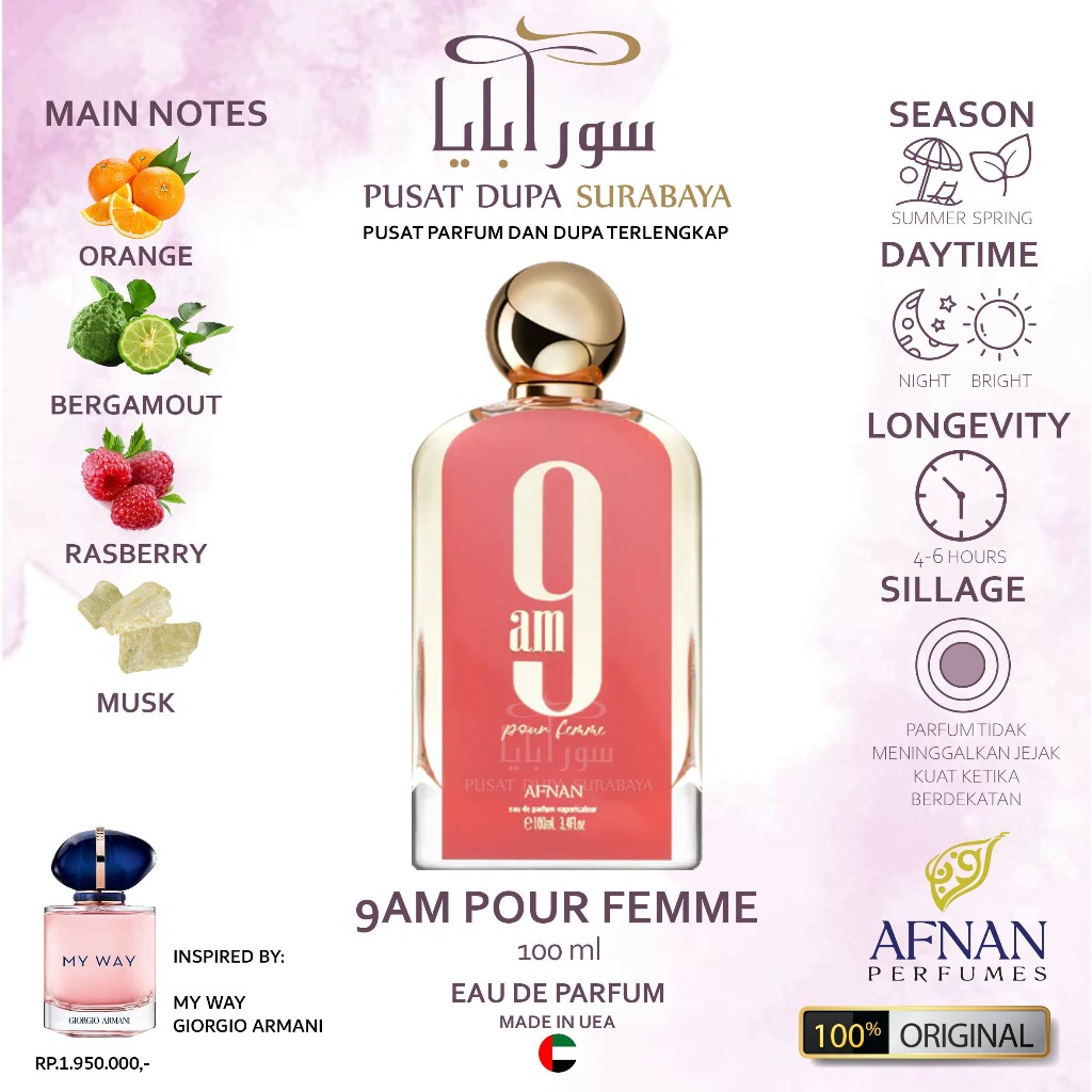 Jual Parfum Asli Arab Original Premium Afnan Parfume/ 9am/ | Shopee ...