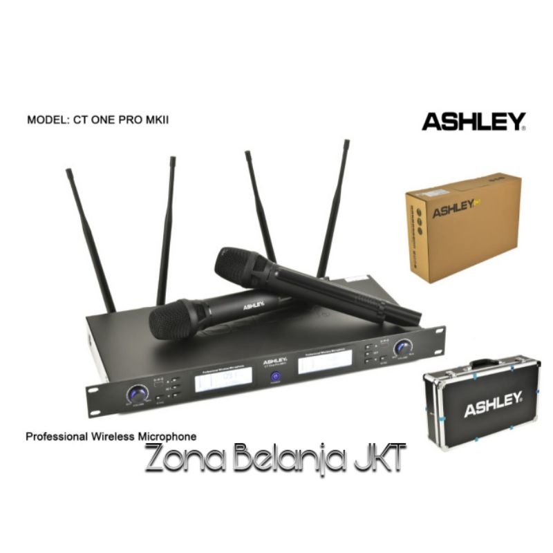 Jual MIC WIRELESS ASHLEY CT ONE PRO MKII 2 MIC HANDLE PEGANG UHF KOPER ...