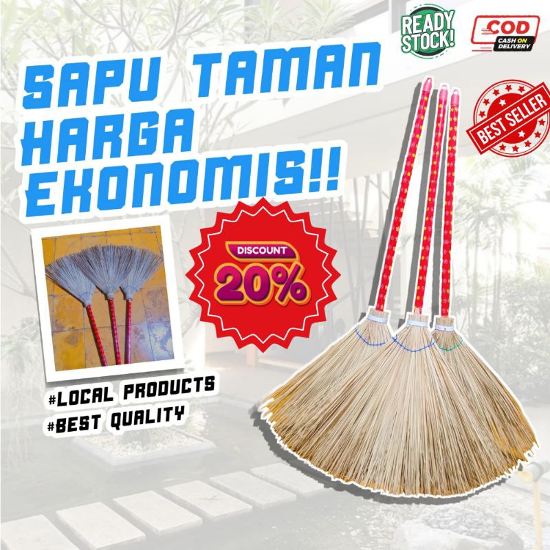 Jual Sapu lidi taman/sapu lidi rumput/sapu lidi gagang kayu/sapu lidi ...
