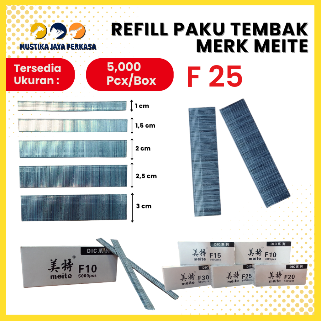Jual Refill Isi Air Nailer Gun Paku Tembak Angin F25 Besi Stapler ...