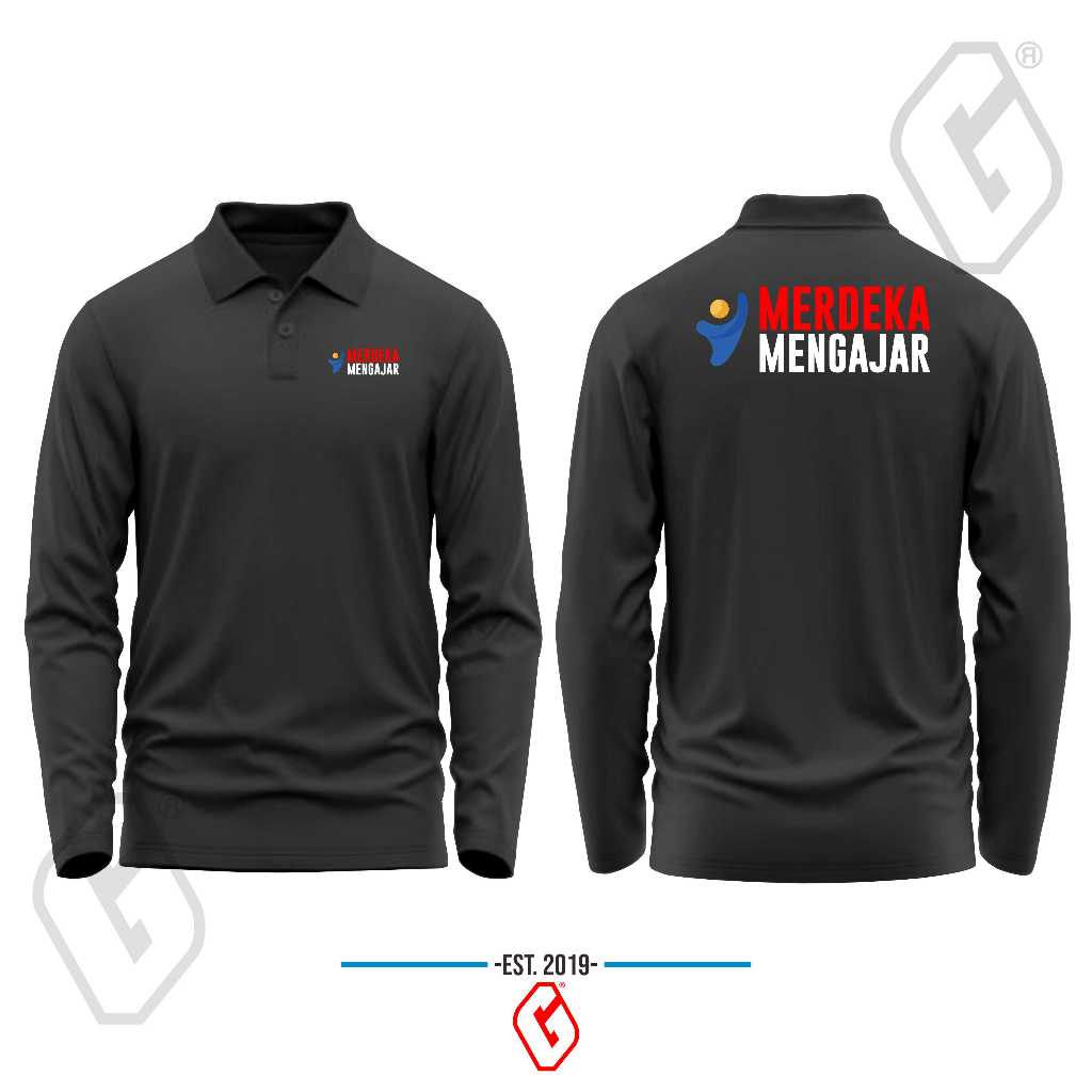Jual polo shirt merdeka mengajar longsleeve / baju kerah merdeka ...