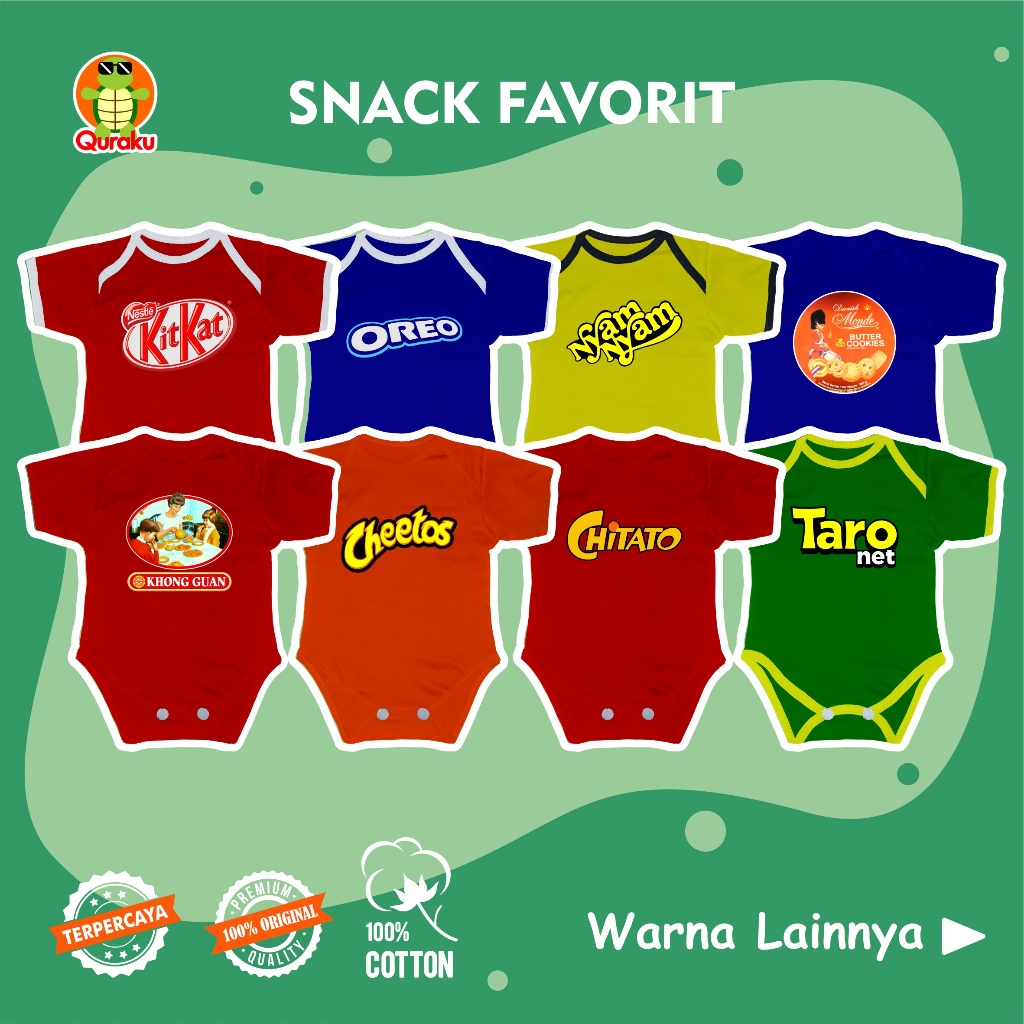 Jual Baju Bayi Bodysuit Jumper Bayi Jumpsuit Motif Makanan Snack ...