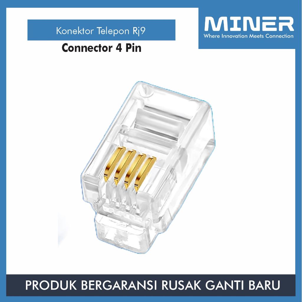 Jual MINER Konektor Telepon RJ9 Connector 4 Pin | Shopee Indonesia