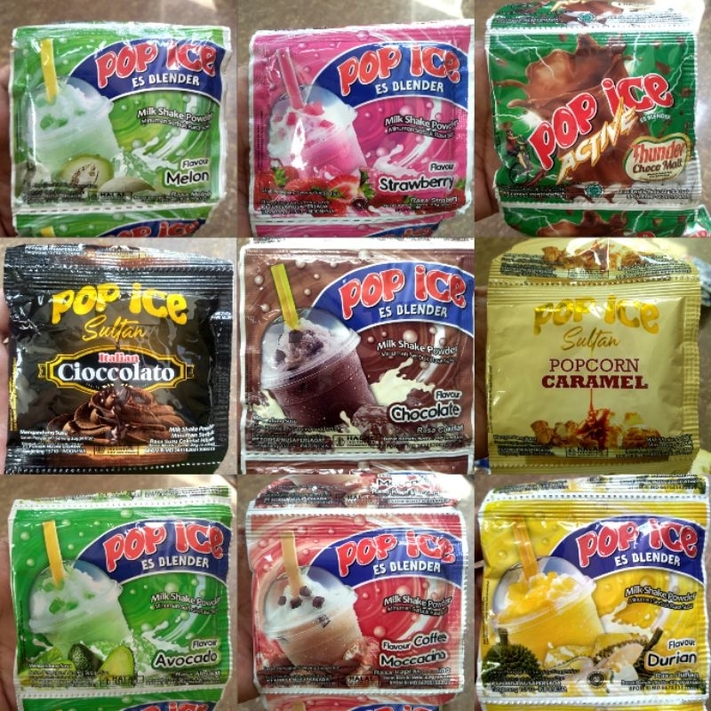 Jual Aneka Rasa Pop Ice Blender Minuman isi 10 Sachet rentengan Renceng ...