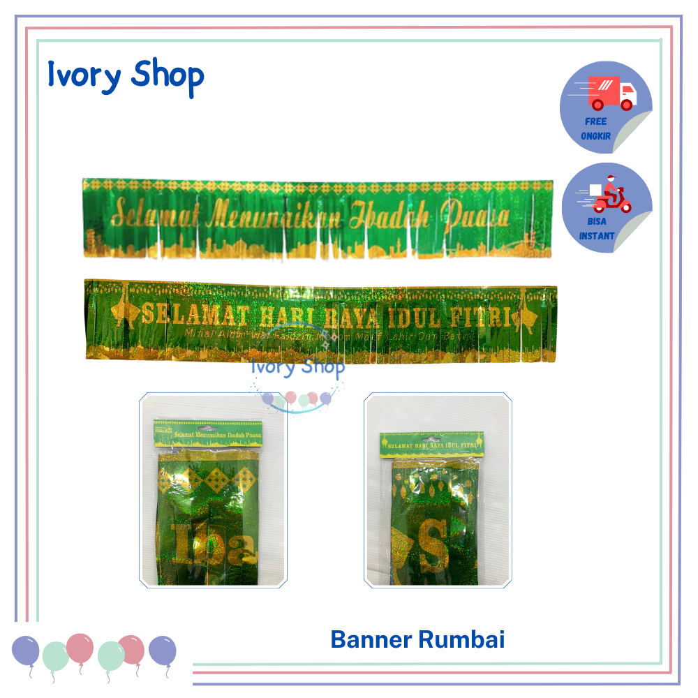 Jual Banner Rumbai Hari Raya Idul Fitri Lebaran Ramadhan Ibadah Puasa ...
