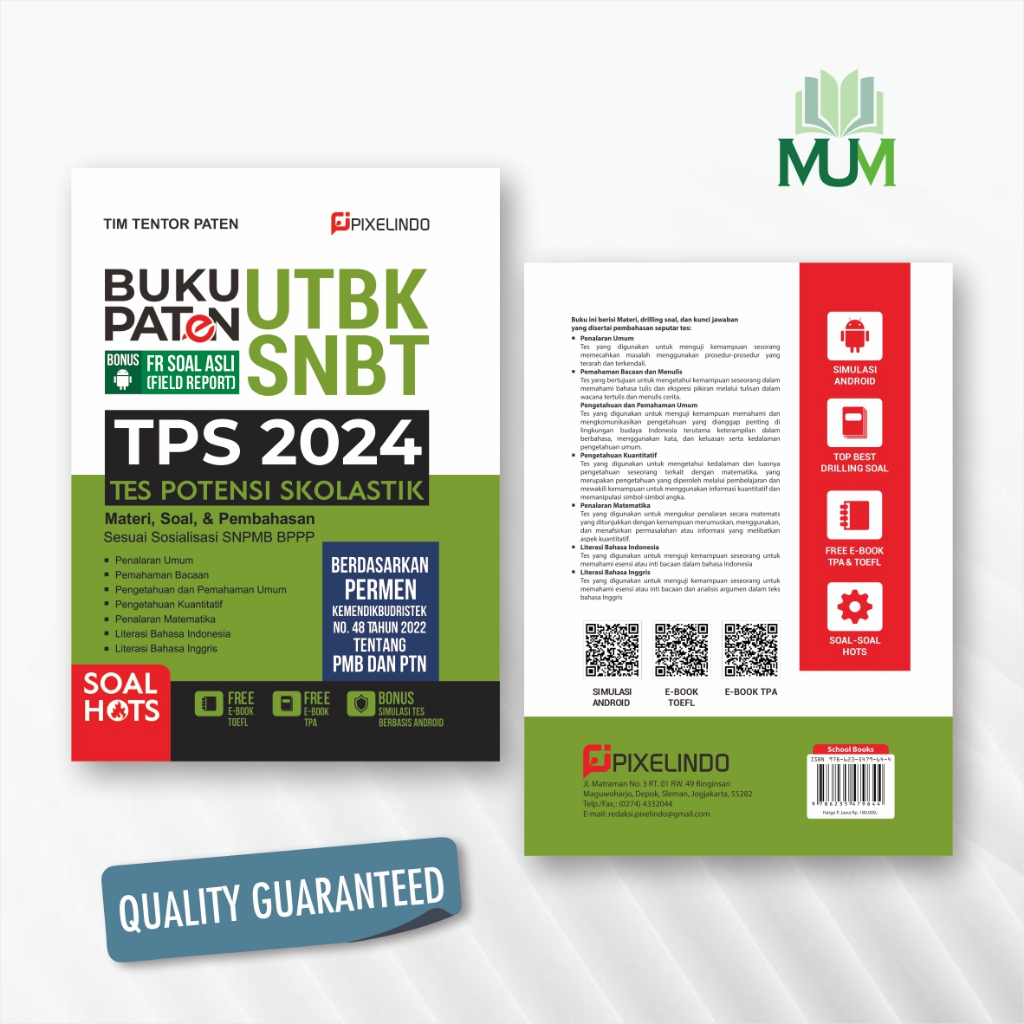 Jual BUKU PATEN UTBK SNBT TPS 2024 -Tim Tentor Paten | Shopee Indonesia