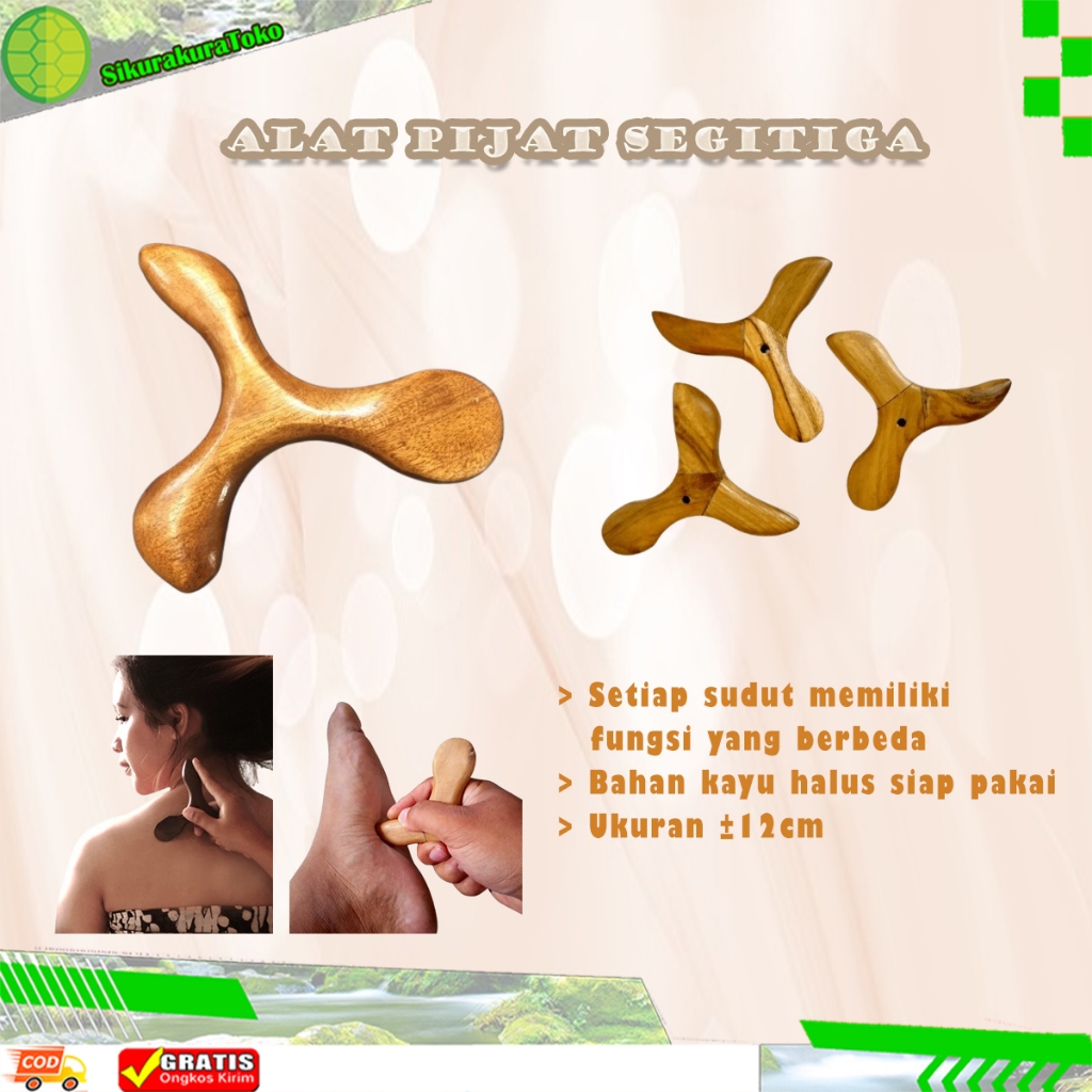 Jual (SKR) Alat Pijat Kayu Segitiga kerokan Kaki Tiga Pijit Pijet Telapak Kaki Tangan punggung ...