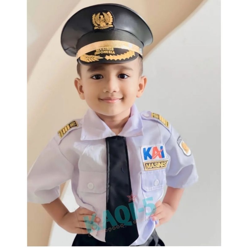 Jual 2-12th KAI terbaru baju masinis kereta api anak kostum karnaval ...