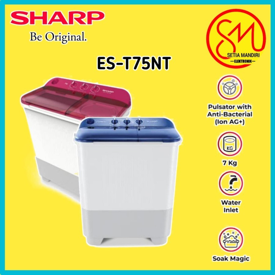 Jual MESIN CUCI SHARP EST 75 NT 7KG 2 TABUNG 75NT 7 KG PUREMAGIC LOW ...