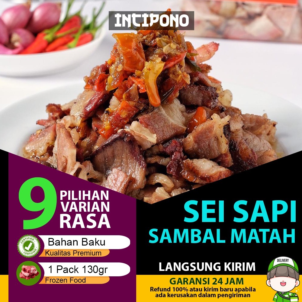 Jual Incipono Sei Sapi Sambal Matah Daging Asap Frozen Food 1 Pack Isi ...