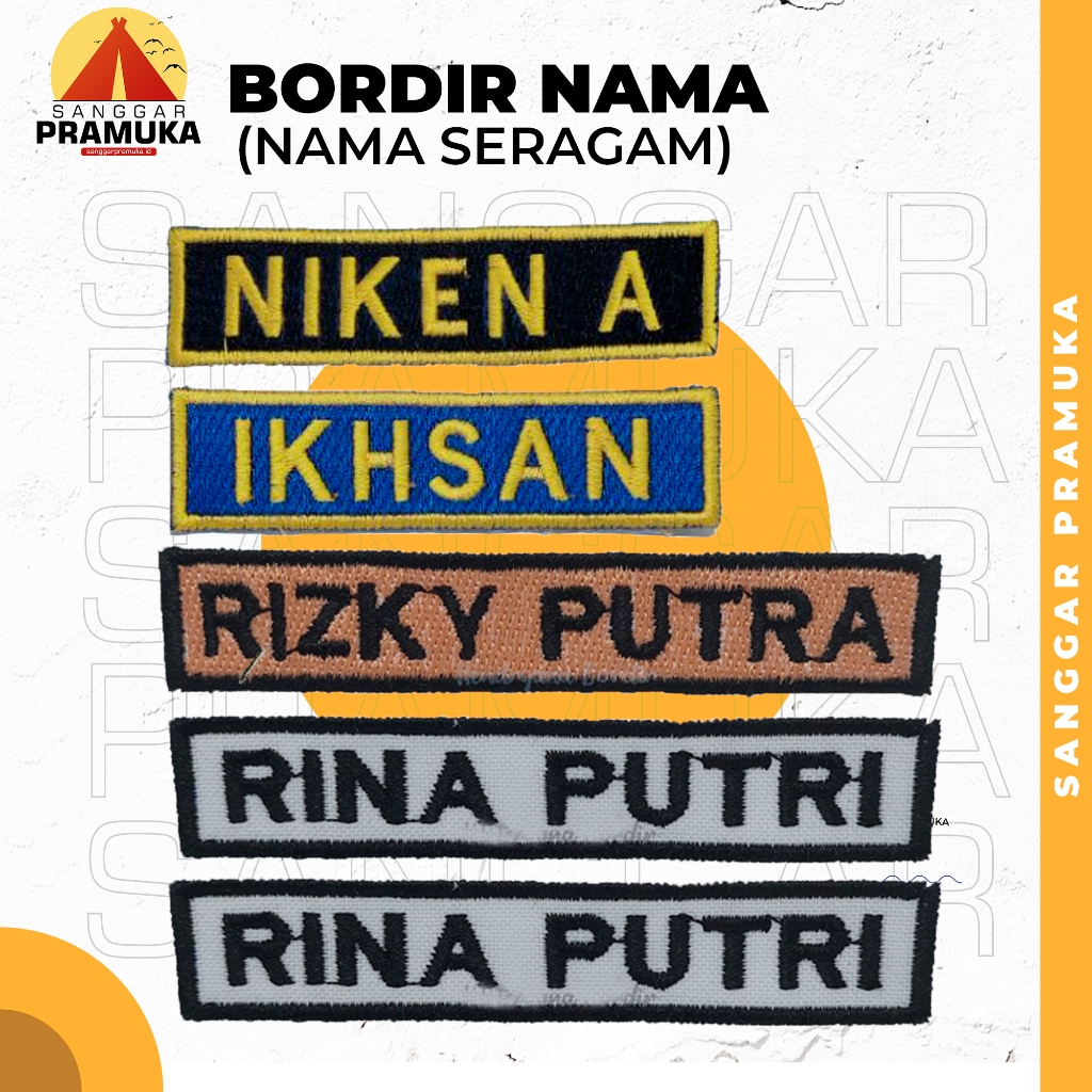 Jual Bordir Nama / Custom Nama / Nama Siswa / Nama Seragam | Shopee ...