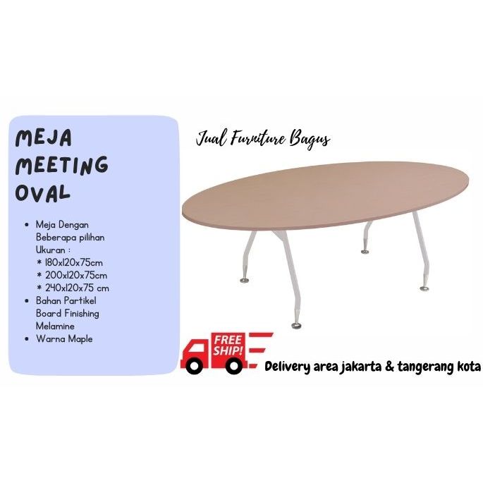 Jual MEJA MEETING OVAL MEJA MEETING KANTOR MODERN | Shopee Indonesia