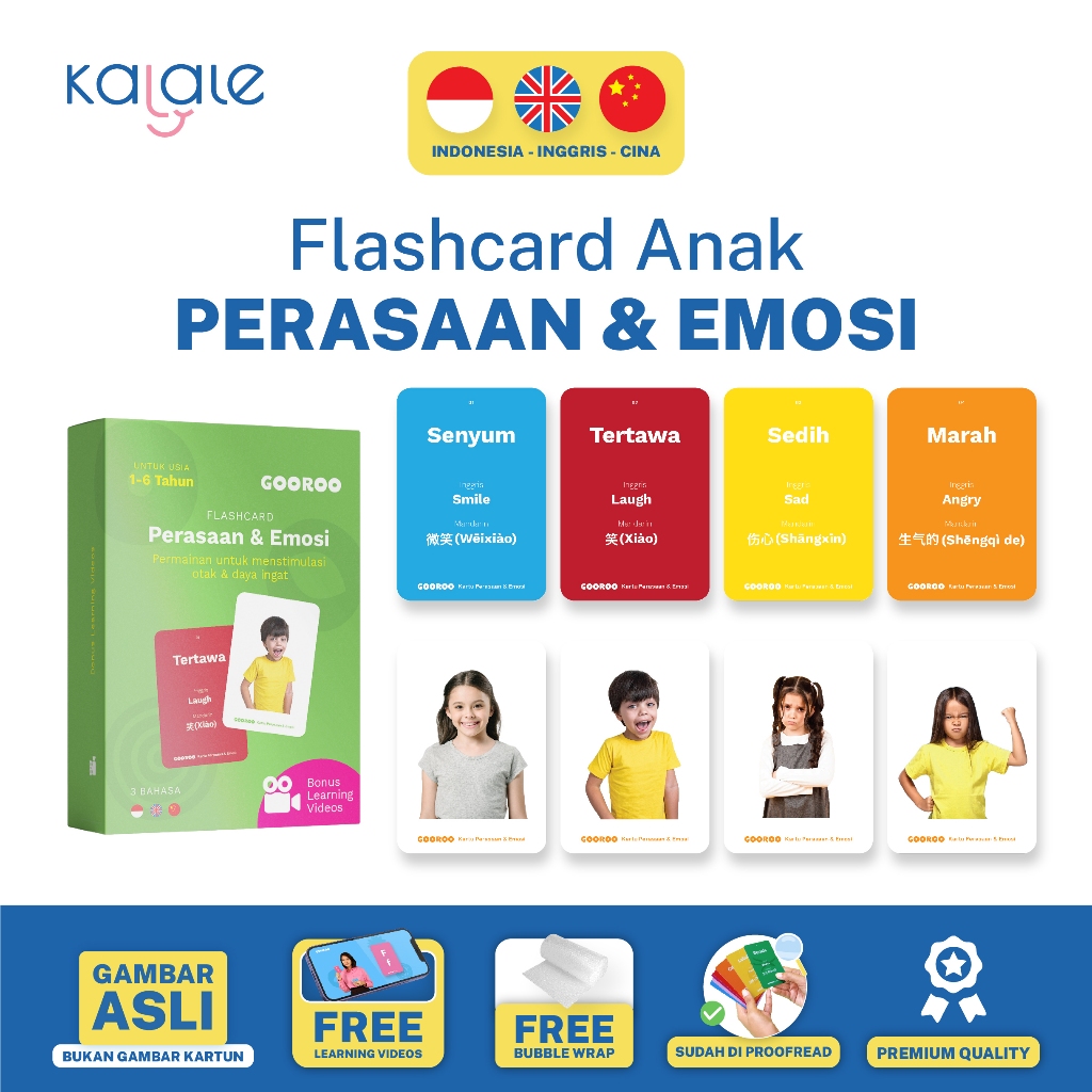 Jual GOOROO by Kalale Flash Card Perasaan dan Emosi Mainan Kartu ...