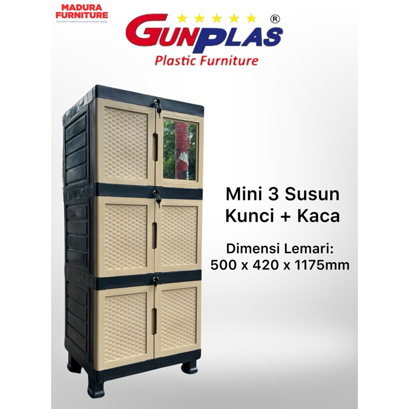 Jual Lemari Plastik Mini Gunplas Susun 3 + Cermin | Shopee Indonesia