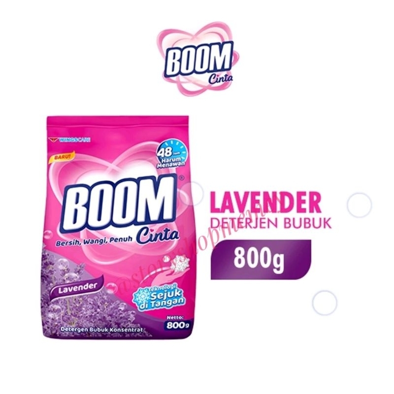 Jual BOOM cinta powder detergent lavender 800g | Shopee Indonesia