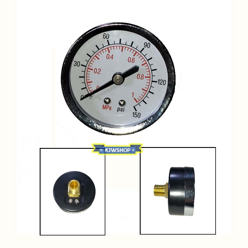 Jual Manometer Drat Tengah Belakang Payung 10 12 Bar Pressure Gauge 10 ...