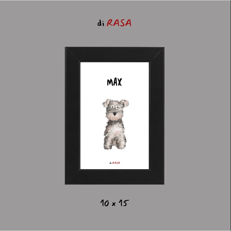 Jual Ilustrasi Pet / Hewan peliharaan / Anjing / Kucing dengan Frame ...