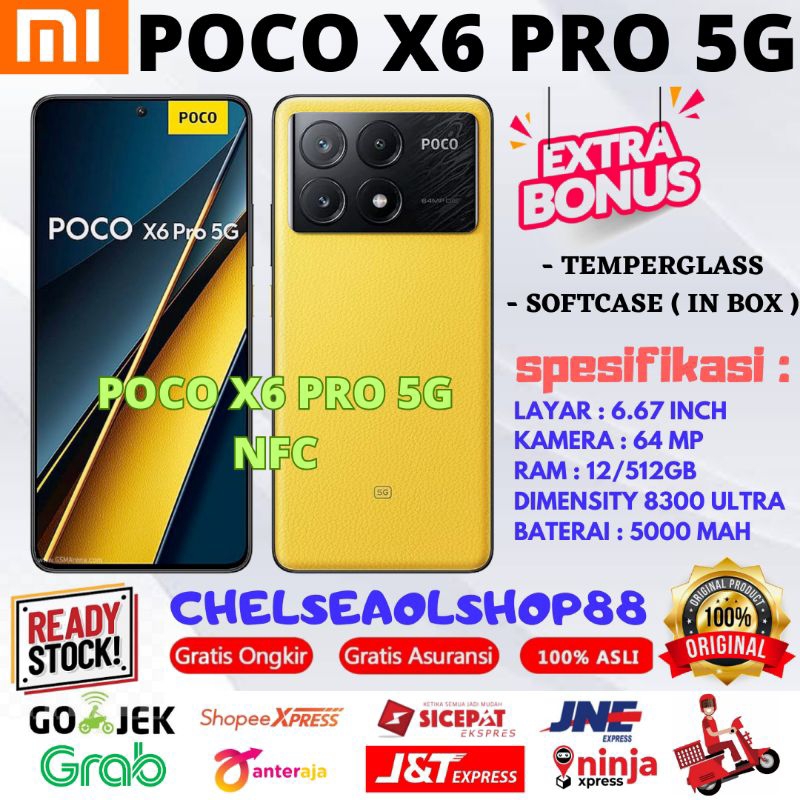 Jual POCO X6 PRO 5G NFC RAM 12/512GB GARANSI RESMI | Shopee Indonesia