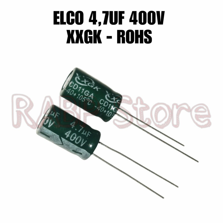 Jual ELCO 4,7UF 400V XXGK ROSH KAPASITOR ELKO 4,7UF 400 VOLT | Shopee Indonesia