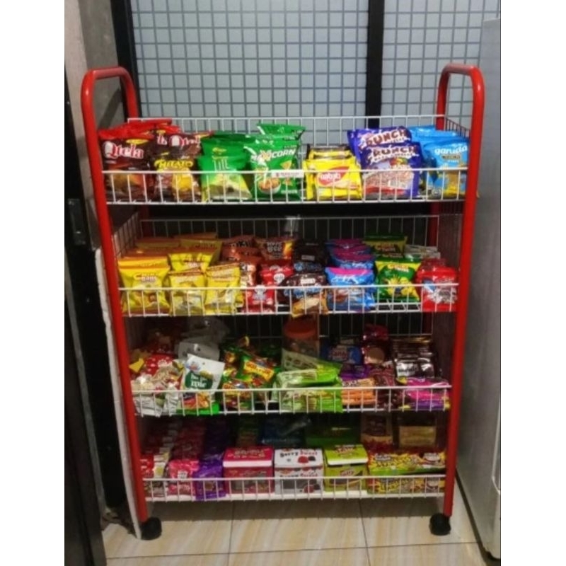 Jual RAK SERBAGUNA JUMBO RAK CHIKI RAK DISPLAY SNACK JUMBO RAK BESI 4 ...