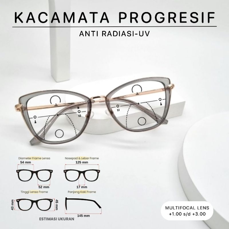 Jual Kacamata PROGRESIF ANTI RADIASI model SEMI CAT EYE wanita ...