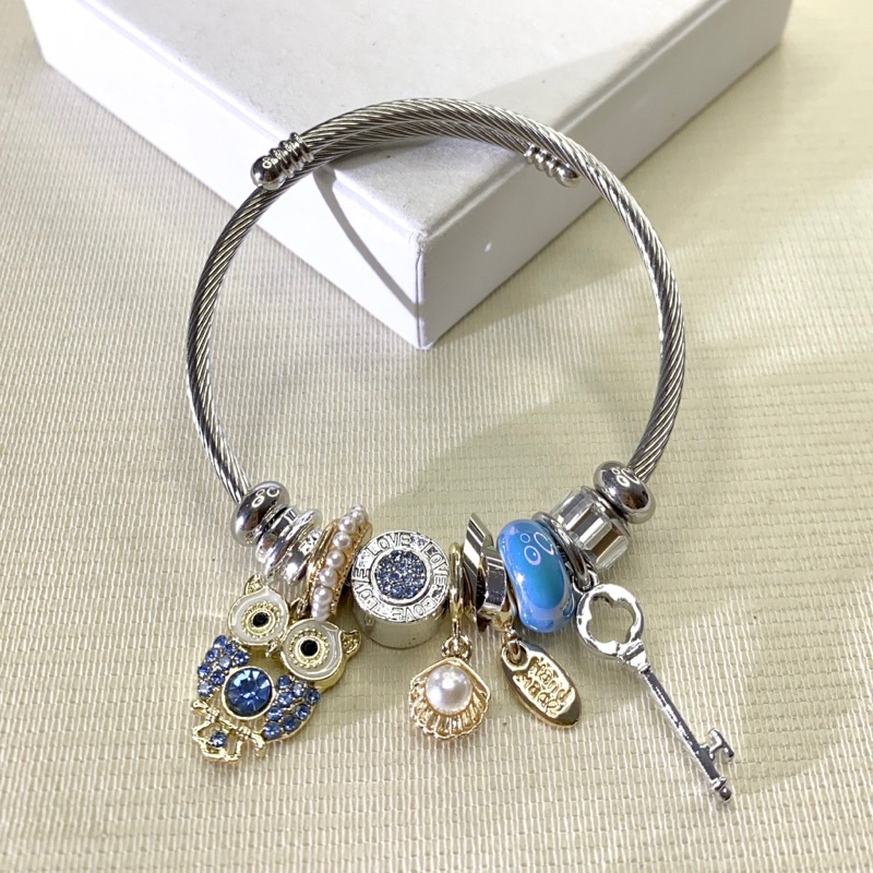 Jual Premium Gelang Pandora Charms Bracelet Serut Titanium Asli Wanita ...
