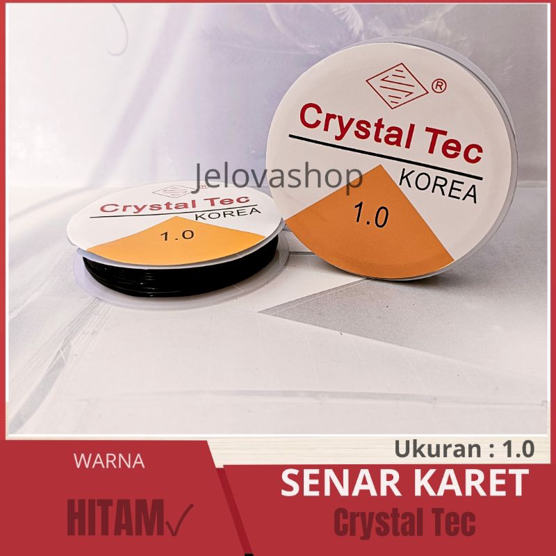 Jual TALI SENAR KARET ELASTIS CRYSTAL Tac KOREA(Bening & Hitam ...
