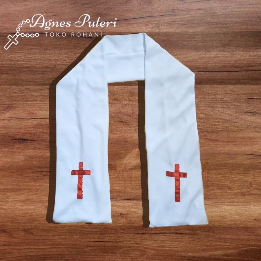 Jual Samir / Stola Baptis Dewasa / Anak Katolik Kain Syal Putih ...