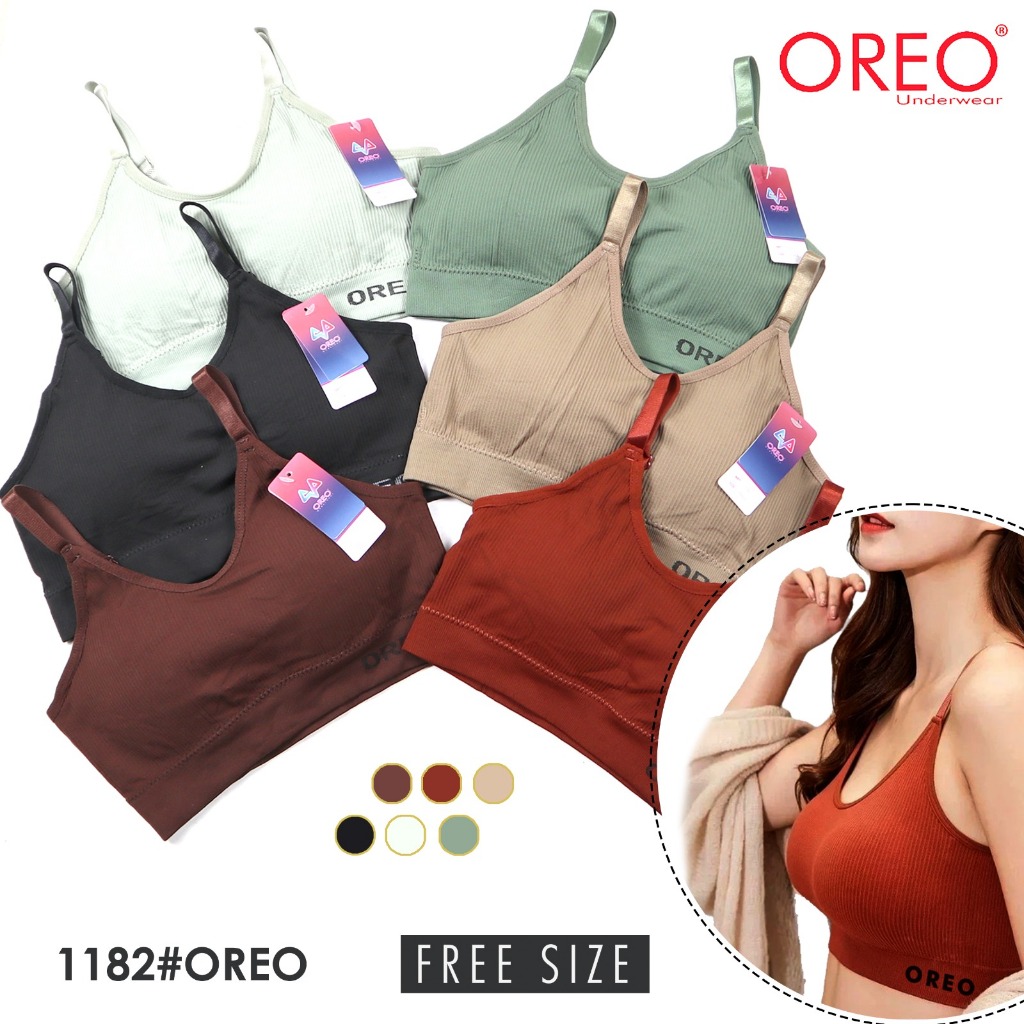 Jual Oreo Sport Bra Tanpa Kawat Miniset Busa Bahan Rajut 1182 | Shopee ...