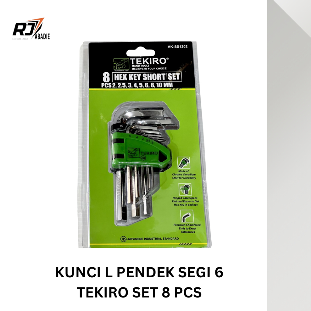 Jual Kunci L Pendek CR-V Tebal Hexagonal Key Short TEKIRO SET 8 PCS 2 ...