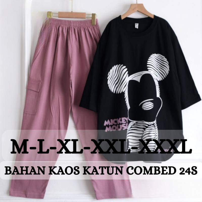 Jual One Set Cargo Wanita Hana Set BO Size M L XL XXL XXXL LD 100-130 ...