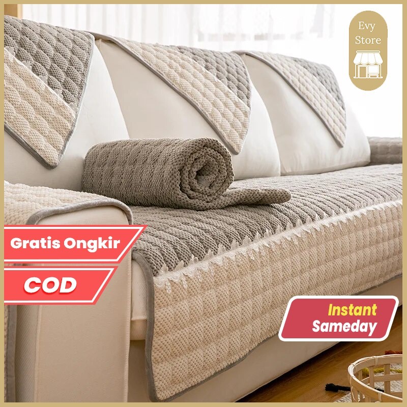 Jual Evy Store COD Cover Sarung Sofa 1 2 3 4 seater Mewah Tebal Anti-slip Penutup Kursi Sofa ...