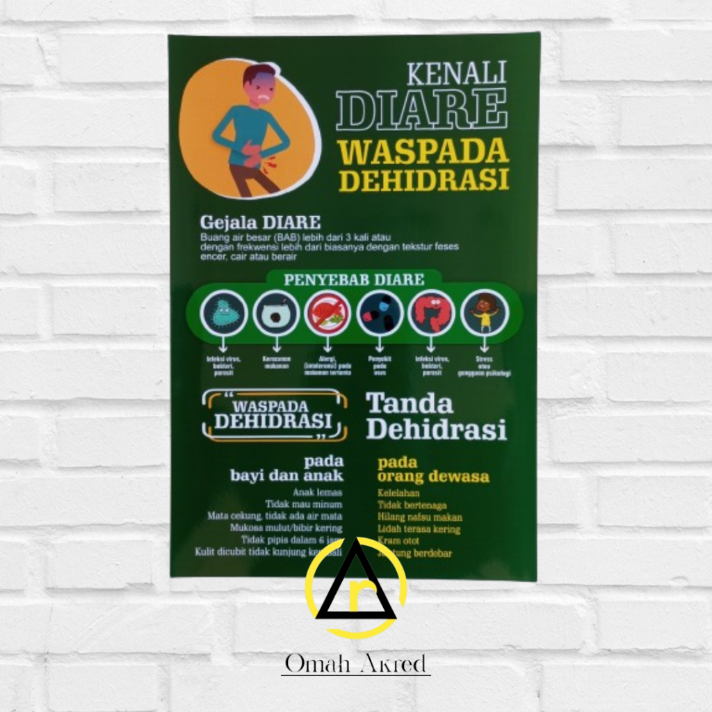 Jual Poster Kenali Diare Waspada Dehidrasi - Tanda Dehidrasi - Poster ...