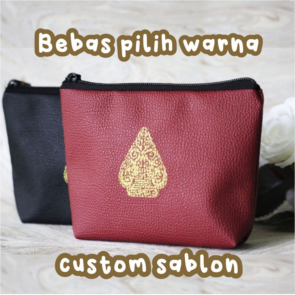 Jual Souvenir pouch sablon dompet kulit vynil custom warna & sablon ...