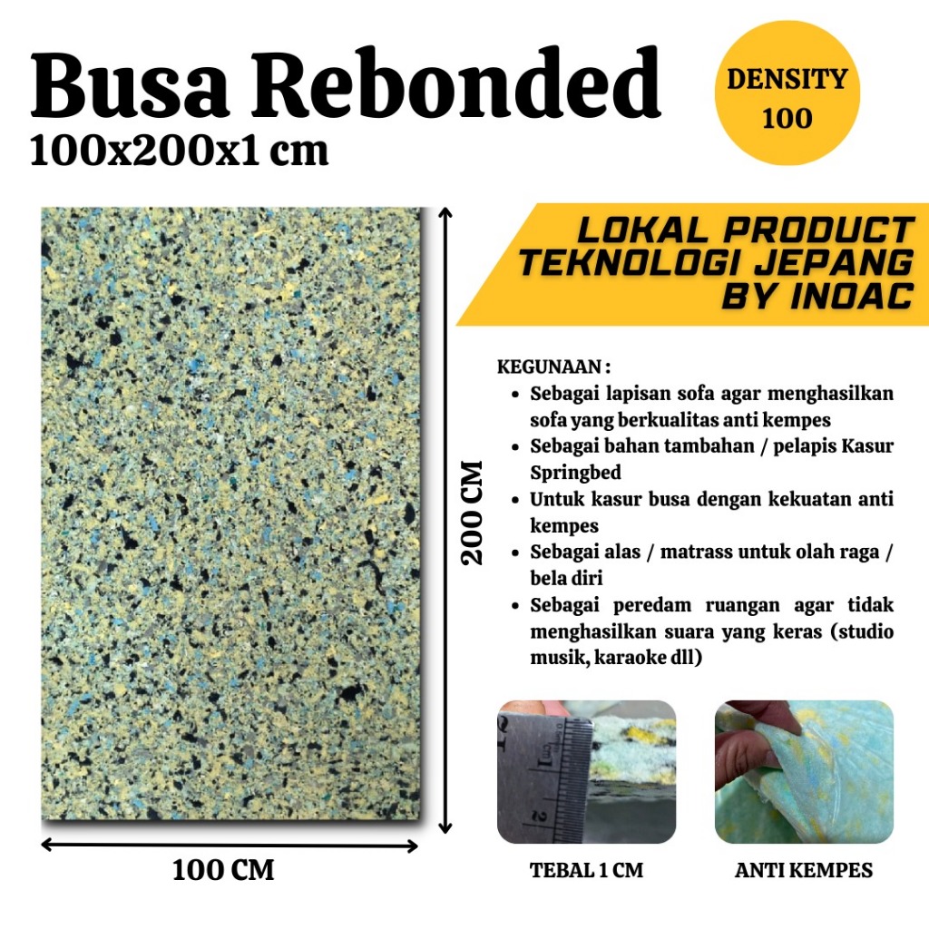 Jual Busa Rebounded Ukuran 1m x 2m Tebal 1 cm Busa Rebonit 100 Matras ...