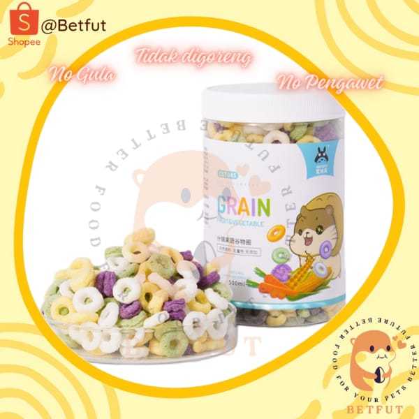Jual 1 Botol snack hasmter cereal grain with assorted fruit & vege ...