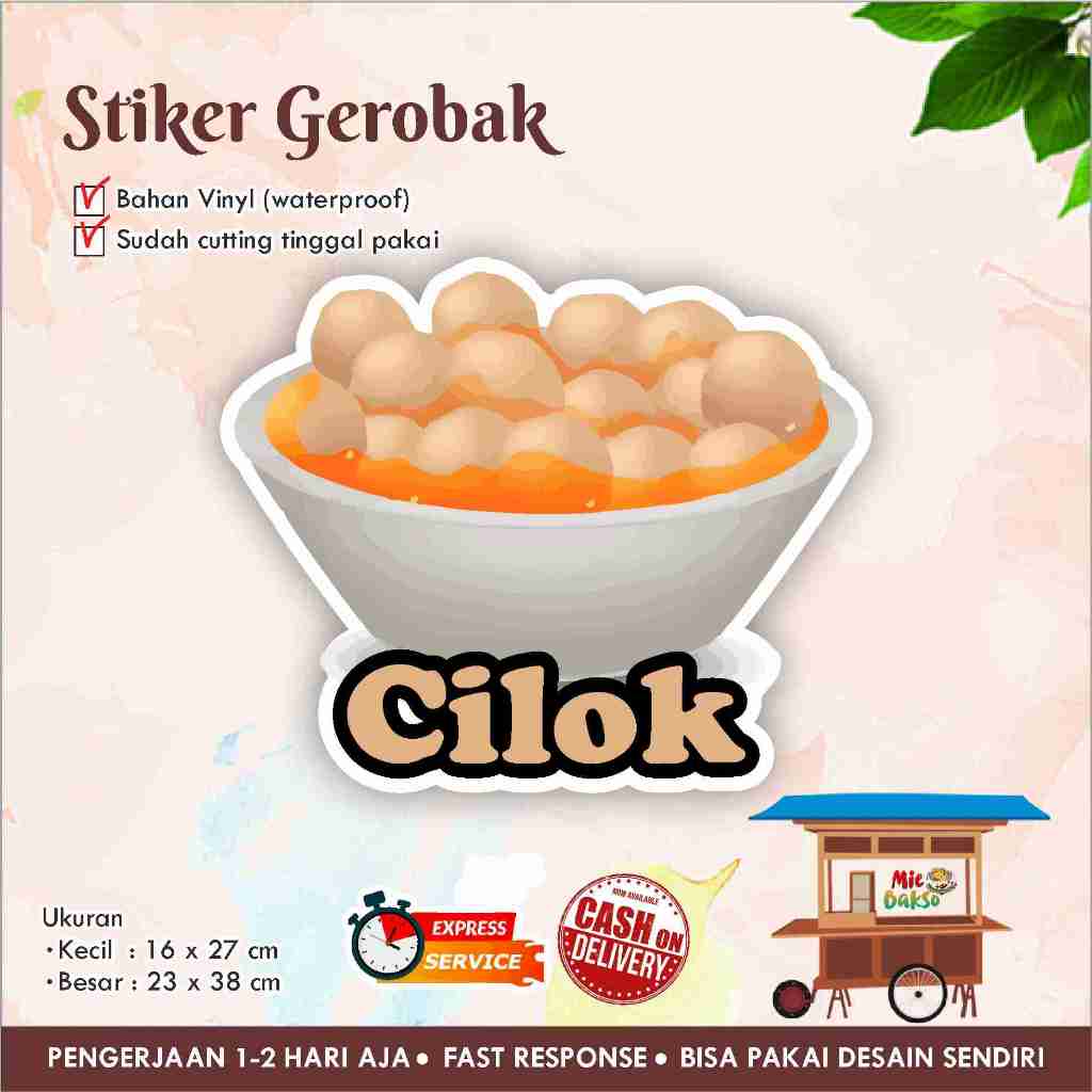 Jual STIKER KACA GEROBAK VINYL CILOK / LABEL MAKANAN | Shopee Indonesia